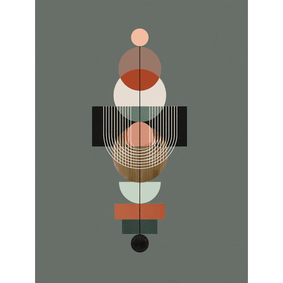 Abstract Geometric Shapes Canvas Print, Suitable for Living Room ...