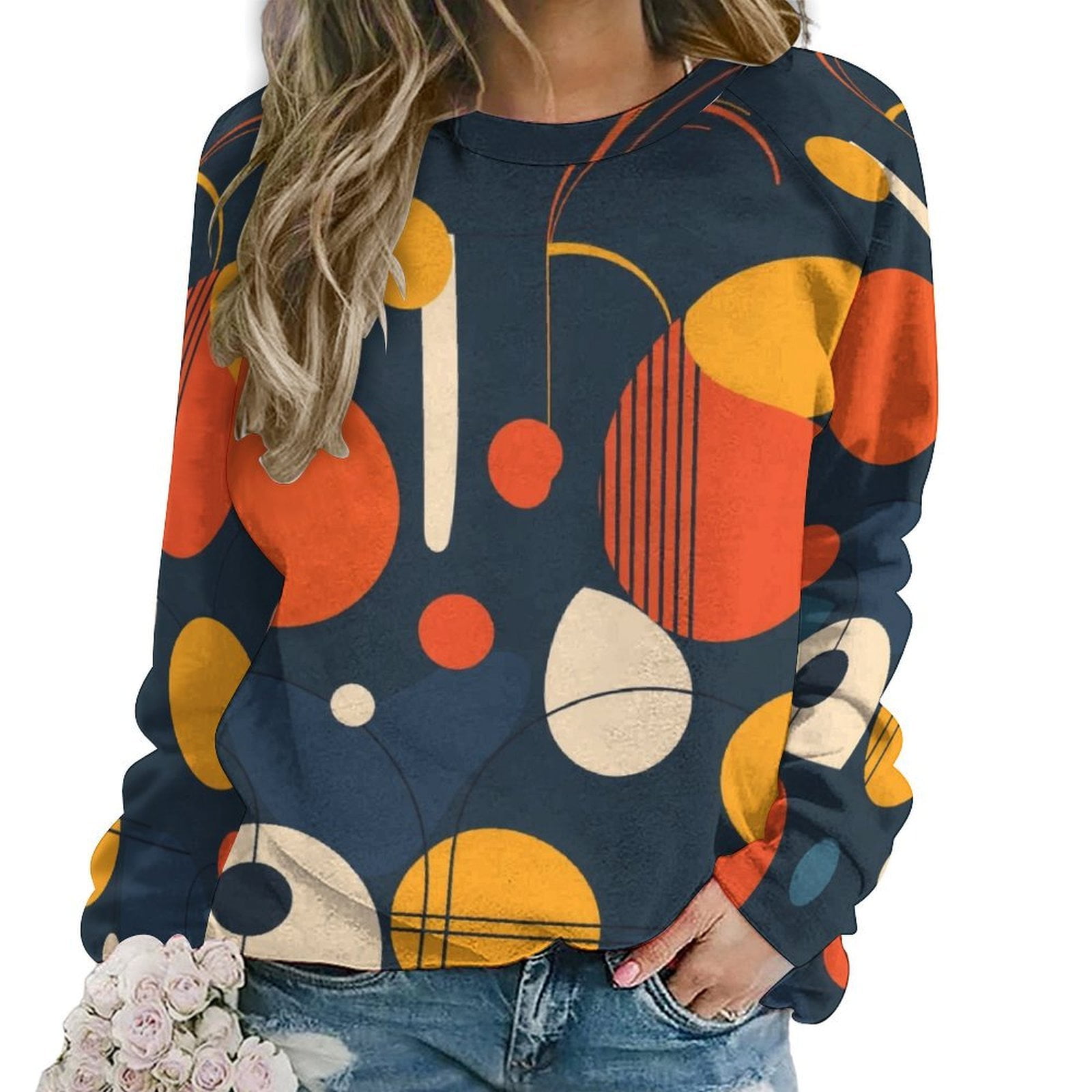 Abstract Geometric Shapes Hoodie Women Hoodies Sweatshirts Oversized O ...