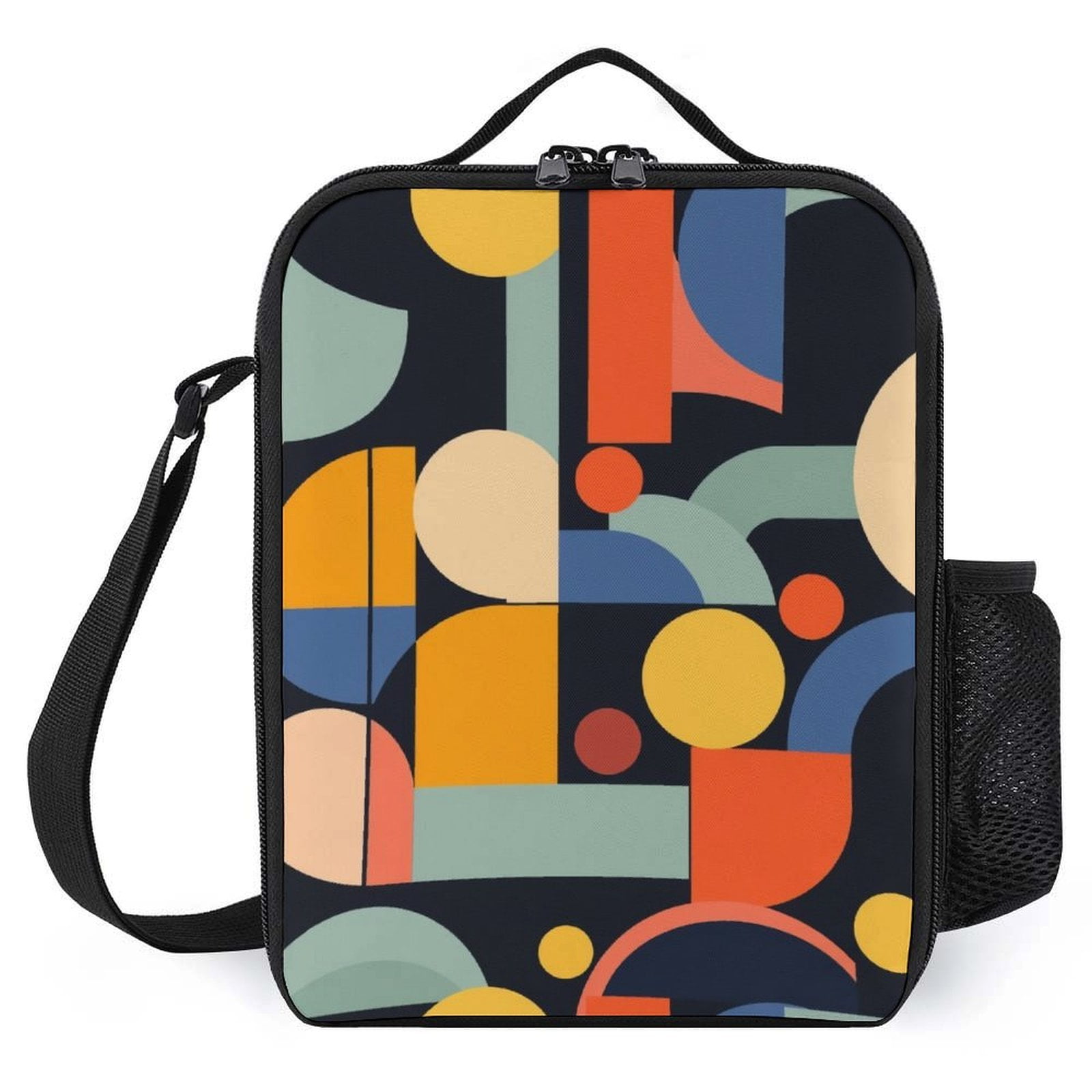 Abstract Geometric Shapes Messenger Bag Cartoon Teenage Crossbody Bag ...