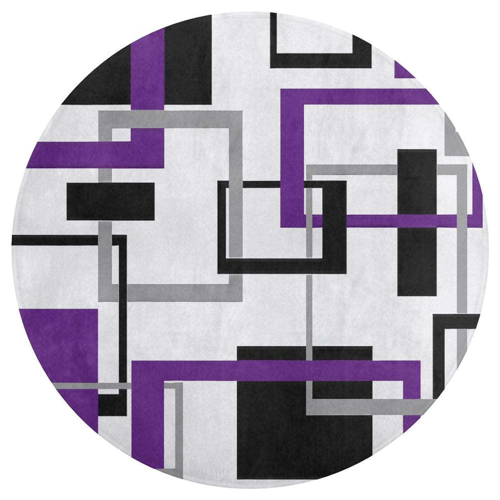 Abstract Geometric Shapes Round Area Rug,Circle Carpet Rug for Living ...