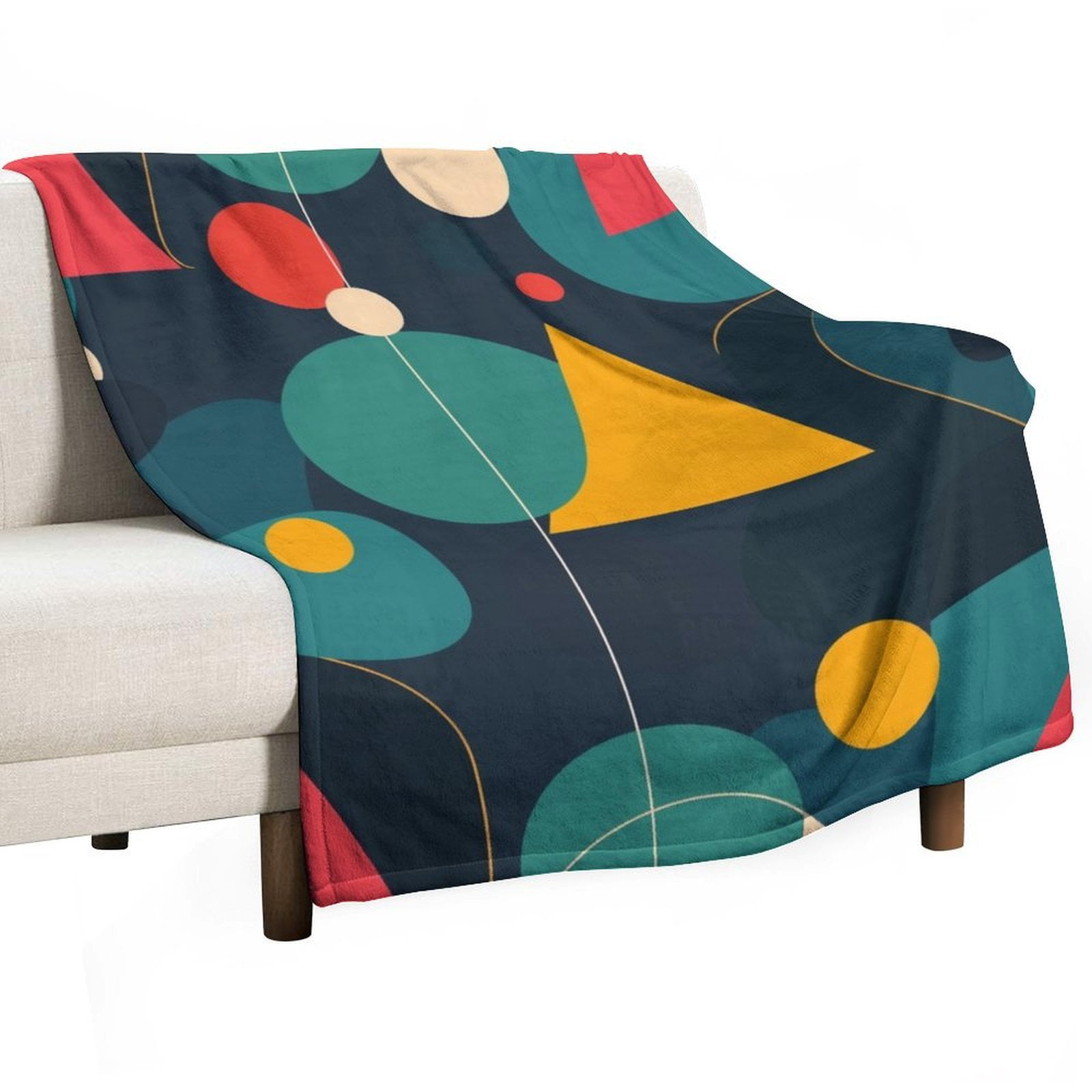Abstract Geometric Shapes Throw Blanket for Sofa Luxury Home Interior ...