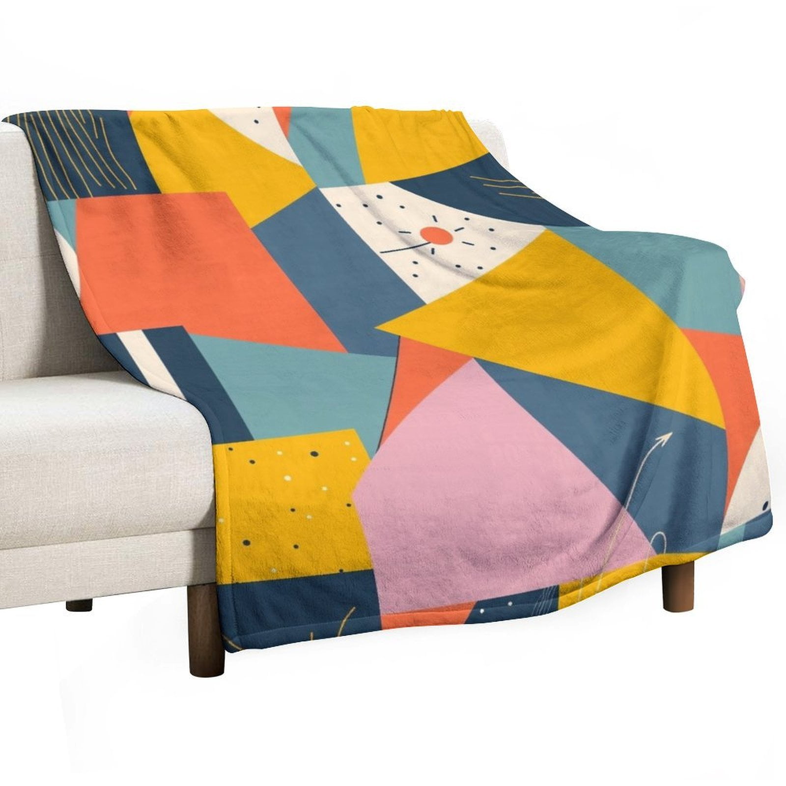 Abstract Geometric Shapes Throw Blanket for Sofa Luxury Home Interior ...