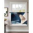 Abstract Geometric Sheer Curtains 45 Inch Long 1 Panel Dynamic Deep ...