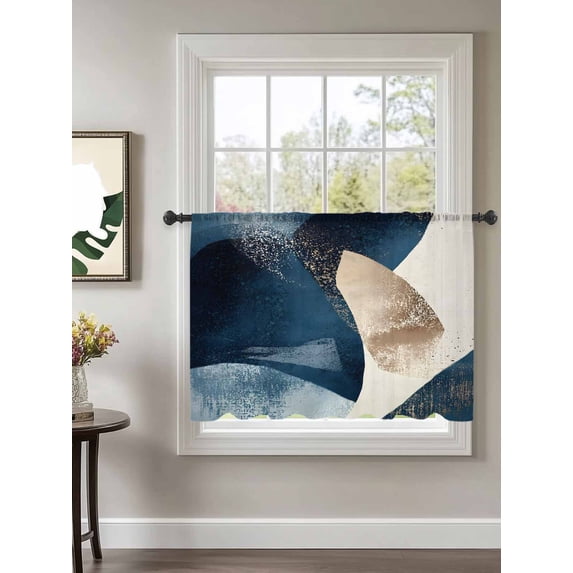 Abstract Geometric Sheer Curtains 54 Inch Long 1 Panel Dynamic Deep ...