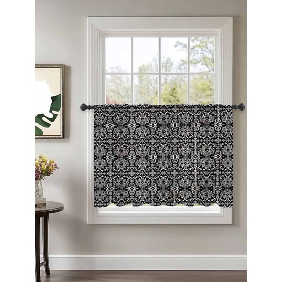 Abstract Geometric Sheer Curtains 54 Inch Long 1 Panel Flowers Floral ...