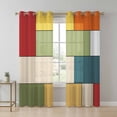 Abstract Geometric Sheer Curtains 63 Inch Long 2 Panels, Colorful Color ...