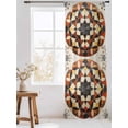 Abstract Geometric Sheer Curtains 96 Inch Long 1 Panel Color Blocks ...