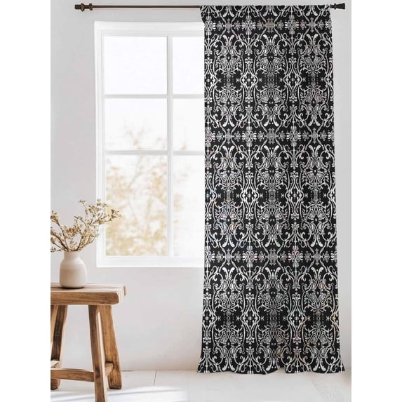 Abstract Geometric Sheer Curtains 96 Inch Long 1 Panel Flowers Floral ...