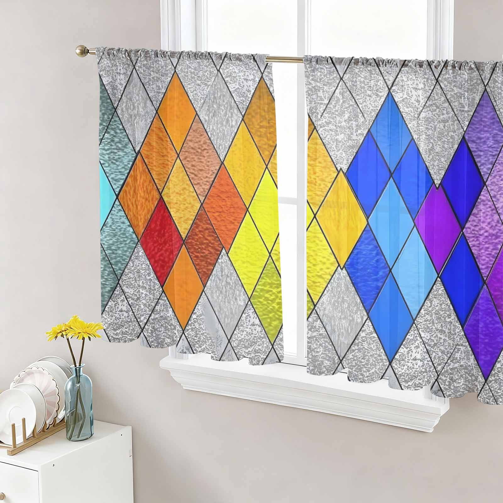 Abstract Geometric Sheer Curtains for Living Room Bedroom, Modern ...