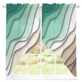 Abstract Geometric Sheer Curtains Swag Valances for Windows Green Brown ...