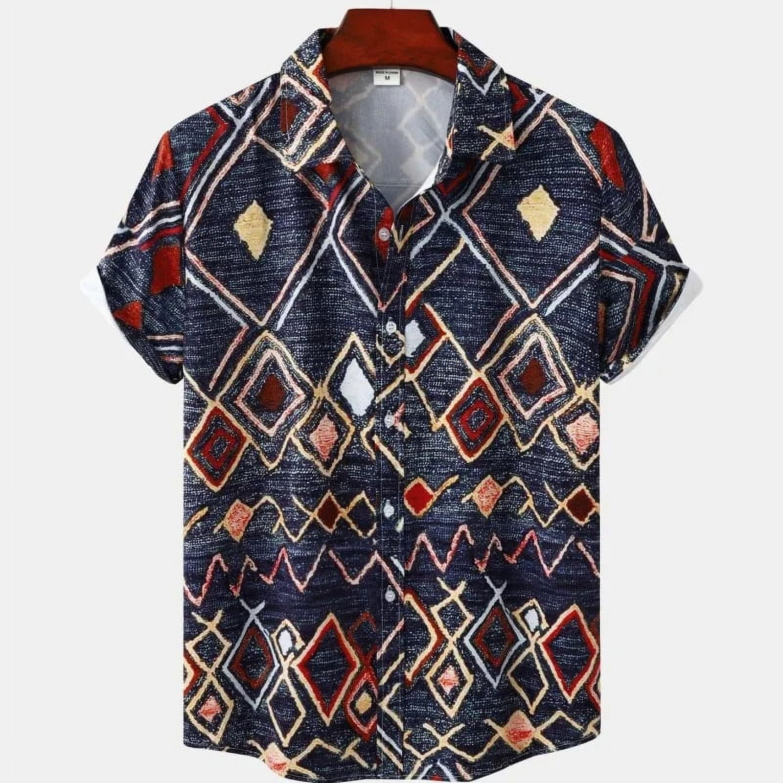 Abstract Geometric Shirts For Men 3d Print Tops Hawaiian Shirt Summer ...