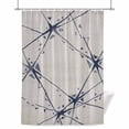 Abstract Geometric Shower Curtain, Navy Blue Splatter Lines Fragmented ...
