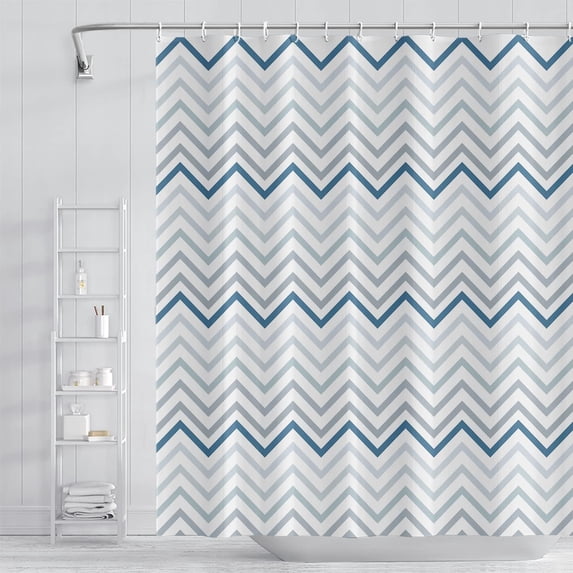Abstract Geometric Shower Curtain Watercolor Black and Tan Stripes ...