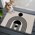 Abstract Geometric Small Area Rugs 2x3 Mid Century Minimalist Black ...