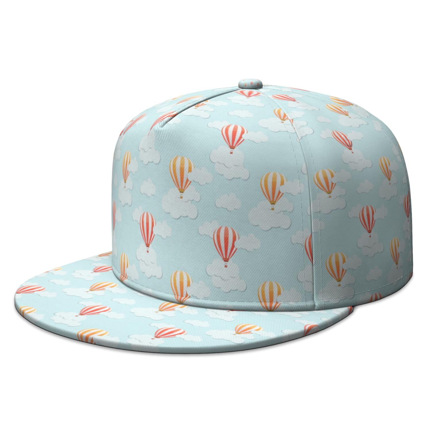 Abstract Geometric Snapback Hat - Unisex Flat Brim Cap with Rainbow ...