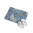 Abstract Geometric Soft Diatomaceous Earth Mat, Blue Yellow Flower ...