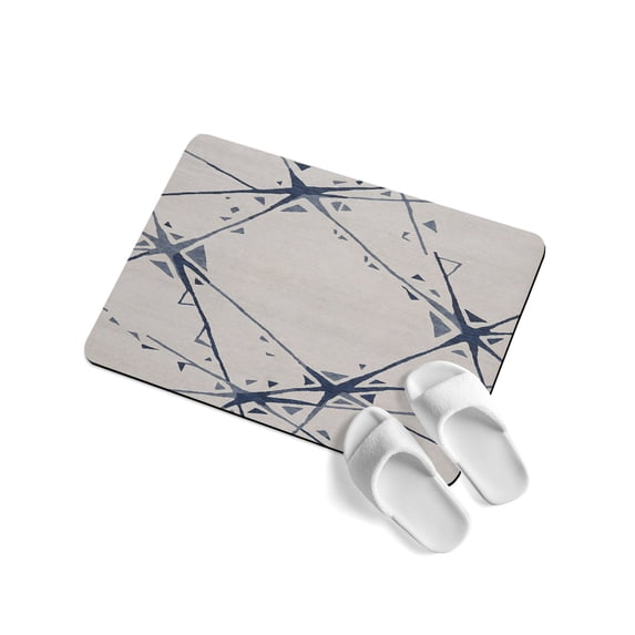 Abstract Geometric Soft Diatomaceous Earth Mat, Navy Blue Splatter ...