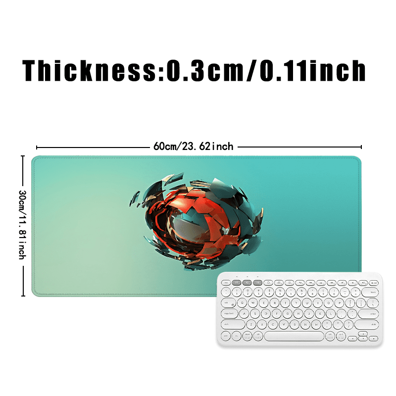 Abstract Geometric Sphere Mouse Pad 31.5 x 11.82 Inches Rubber Desk ...