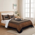 Abstract Geometric Square 3 Pieces Quilt Set,1 Quilt with 2 Shams,Black ...