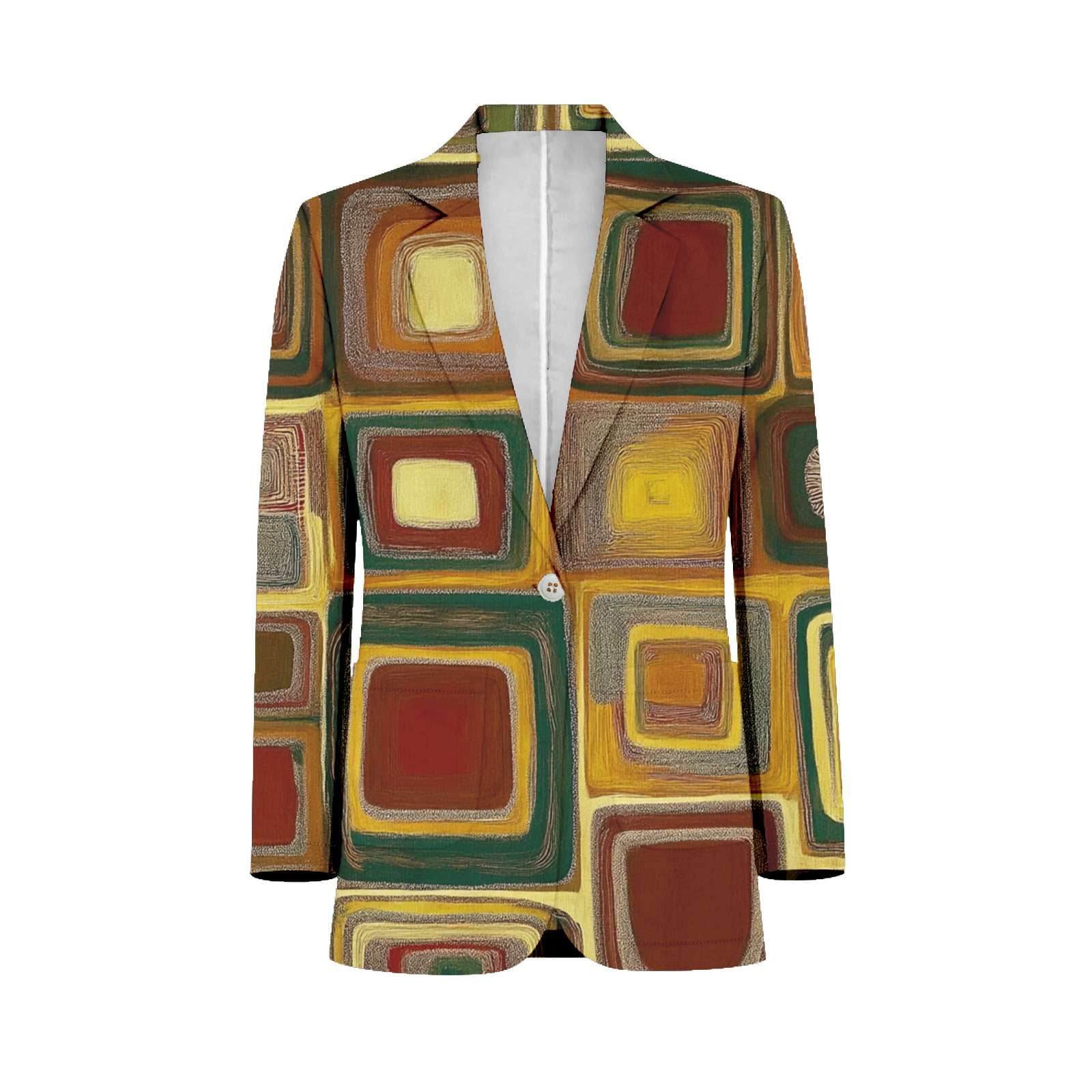 Abstract Geometric Square Pattern Mens Suits Shawl Collar Slim Fit Suit ...