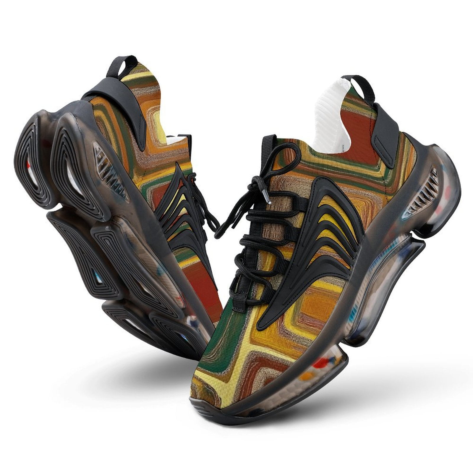 Abstract Geometric Square Pattern Walking Shoes for Men Woman ...