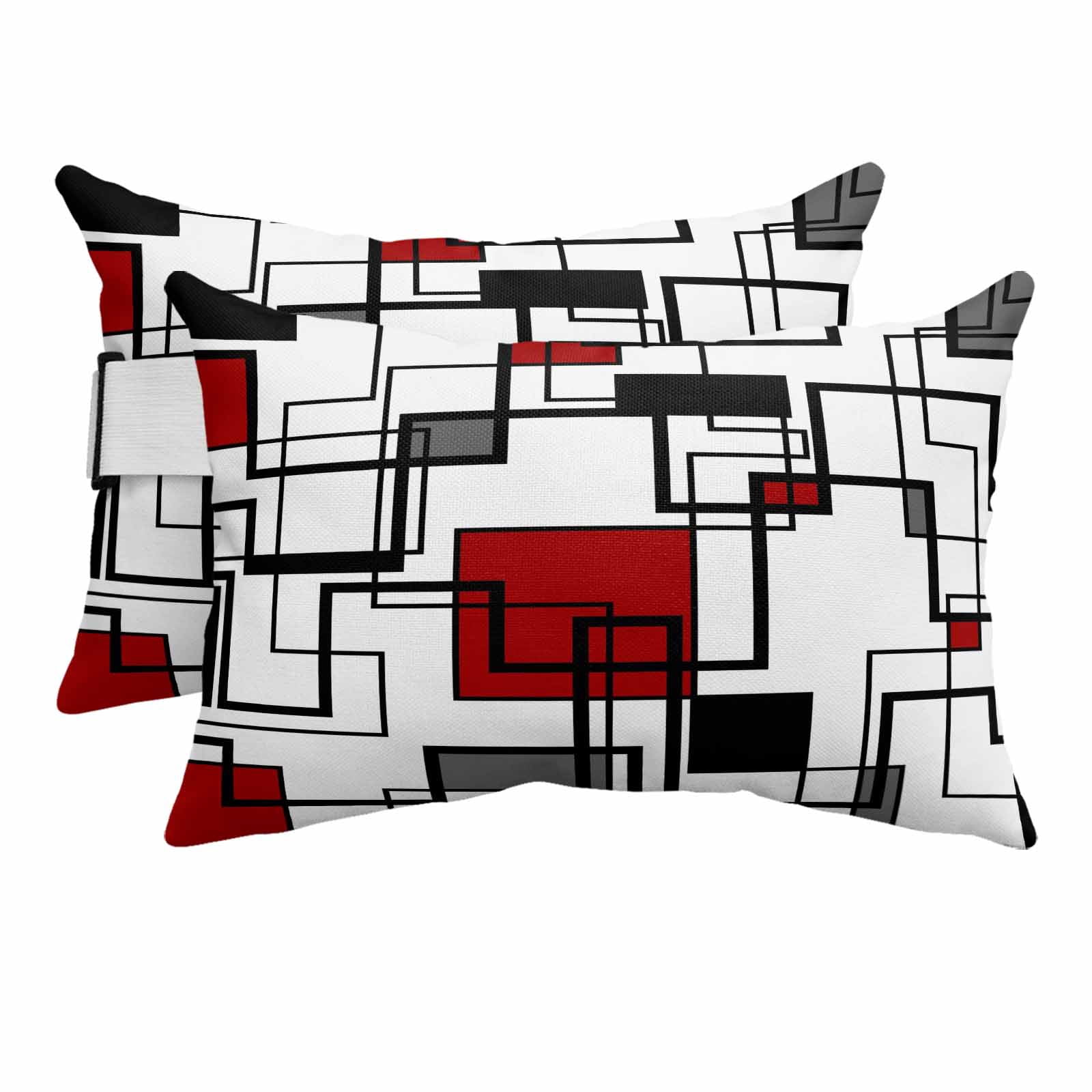 Abstract Geometric Squares Outdoor Pillow for Chaise Lounge Chair,Head ...