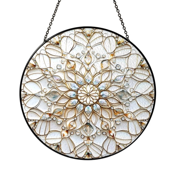 Abstract Geometric Stained Glass Style Window Hanging - Walmart.com
