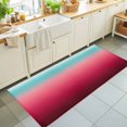 Abstract Geometric Stripe Ombre Rectangle Rug 2'x6' Fushcia Pink Teal ...