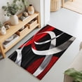 Abstract Geometric Stripes Red Black Rectangle Area Rug 2x3ft,Living ...