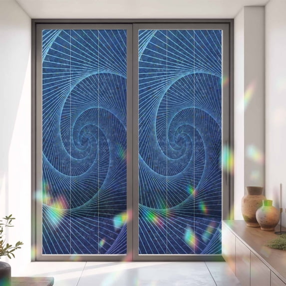 Abstract Geometric Stripes Window Privacy Film, Rainbow Film Decorative ...