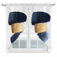 Abstract Geometric Swag Curtain Valance for Window 2 Panels Black Gold ...