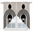 Abstract Geometric Swag Curtain Valance for Windows, Mid Century ...