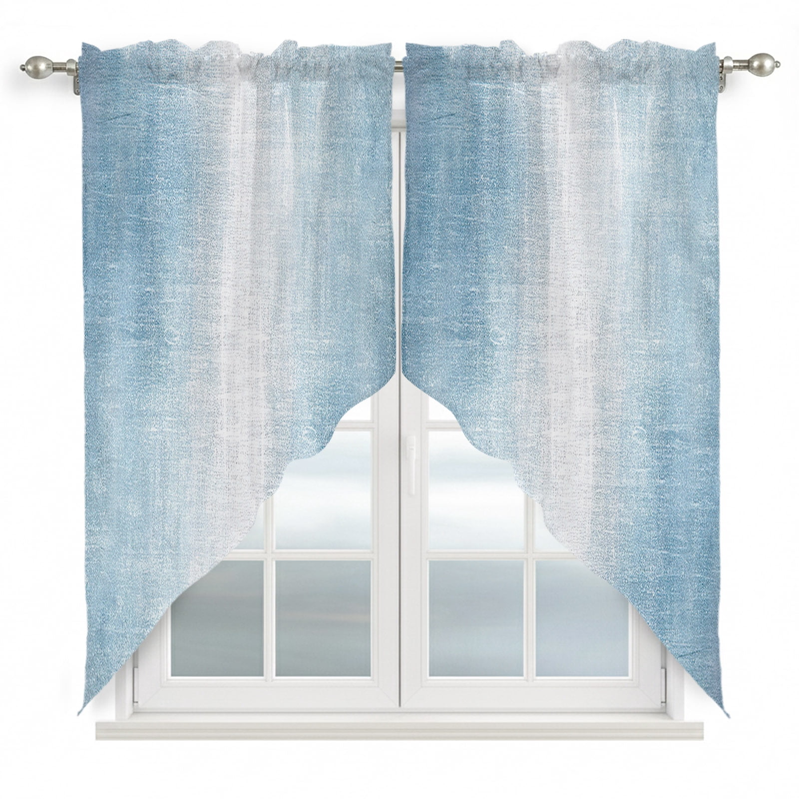 Abstract Geometric Swag Valances for Windows 36 inches Long, Ombre Sky ...