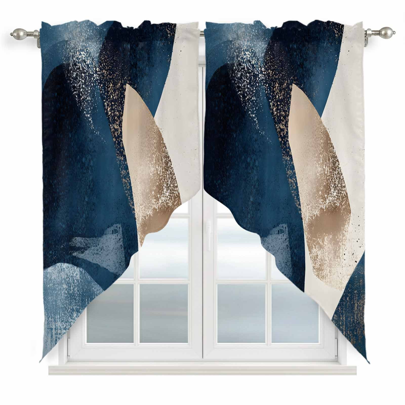 Abstract Geometric Swag Valances for Windows 63 inches Long, Dynamic ...