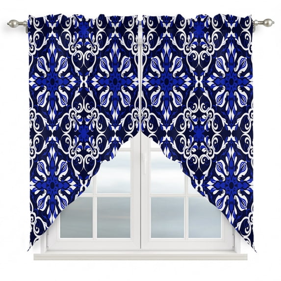Abstract Geometric Swag Valances for Windows 63 inches Long, Floral ...
