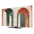 Abstract Geometric TV Cover for 32 Inch Screen, Stretch Fabric ...