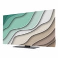 Abstract Geometric TV Dust Cover 24 Inch, Green Brown Gradient Waves ...