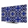Abstract Geometric TV Dust Cover 32 Inch, Floral Blue Bohemia Style ...
