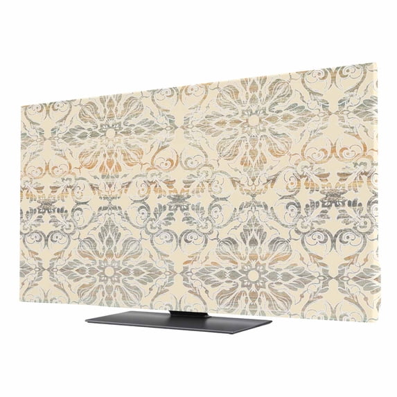 Abstract Geometric TV Dust Cover 32 Inch, Floral Yellow Bohemia Style ...
