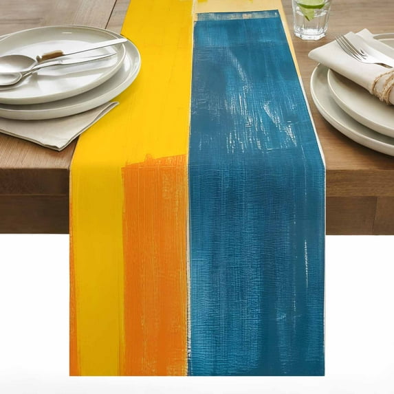 Abstract Geometric Table Runner 13x72 inch Gradient Orange ...