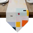 Abstract Geometric Table Runner Linen Burlap Table Runner 60 Inches ...
