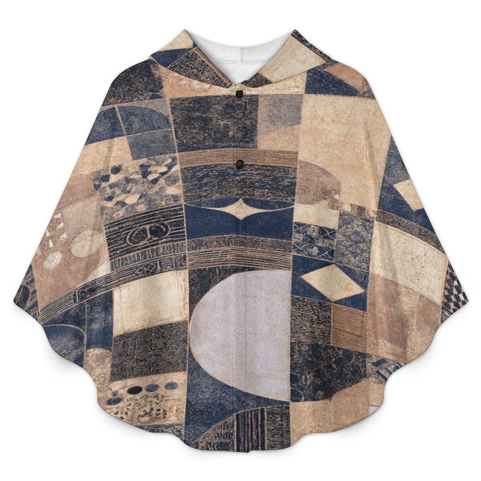 Abstract Geometric Textile Design Blanket Oversized Wearable Hooded ...