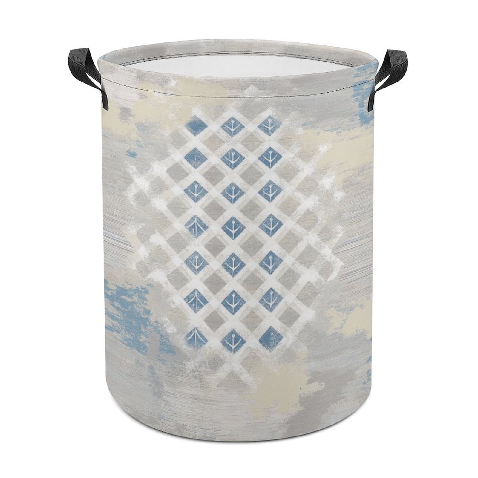 Abstract Geometric Textile Design Large Dirty Clothes Hamper Foldable ...