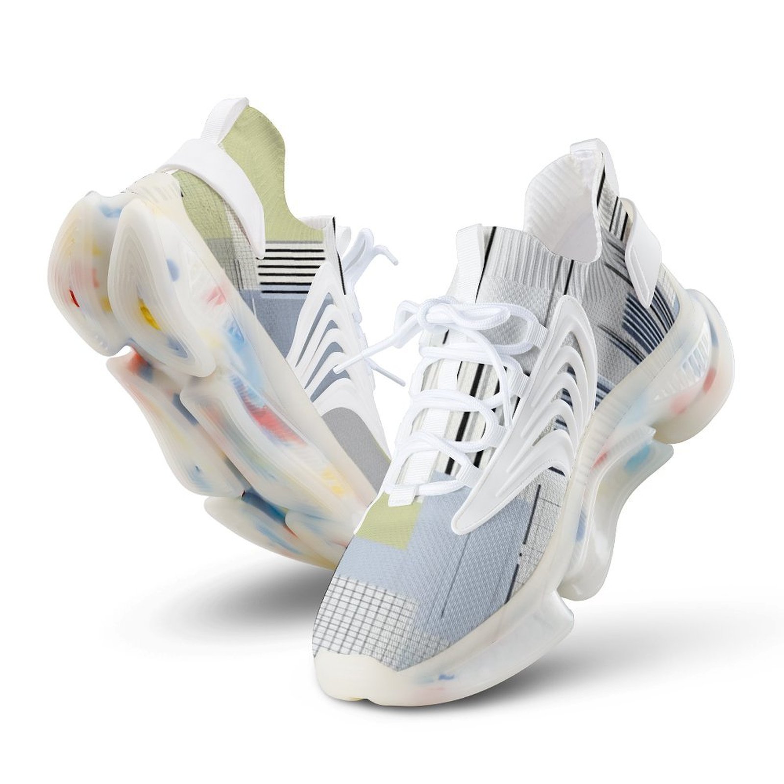 Abstract Geometric Textile Design Walking Shoes for Men Woman ...