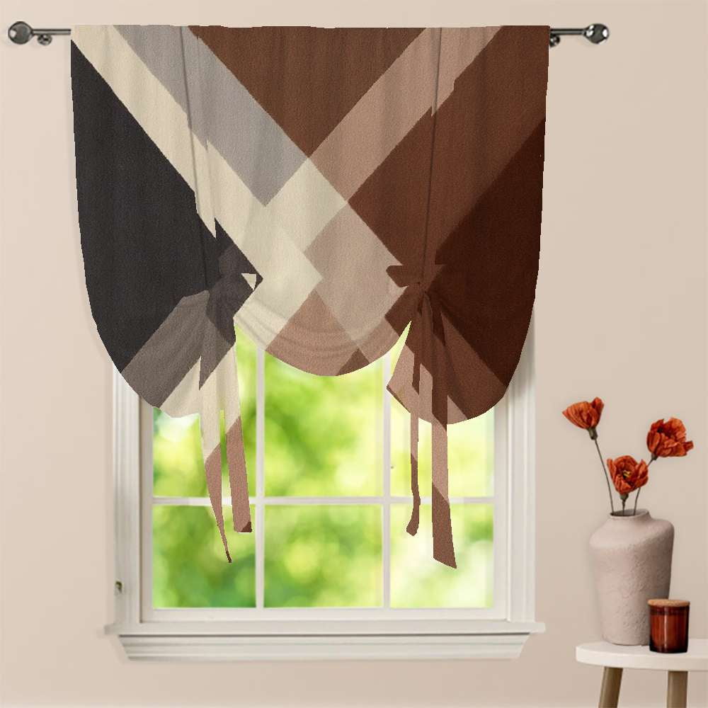 Abstract Geometric Textile Design Window Curtain for Living Room Roman ...