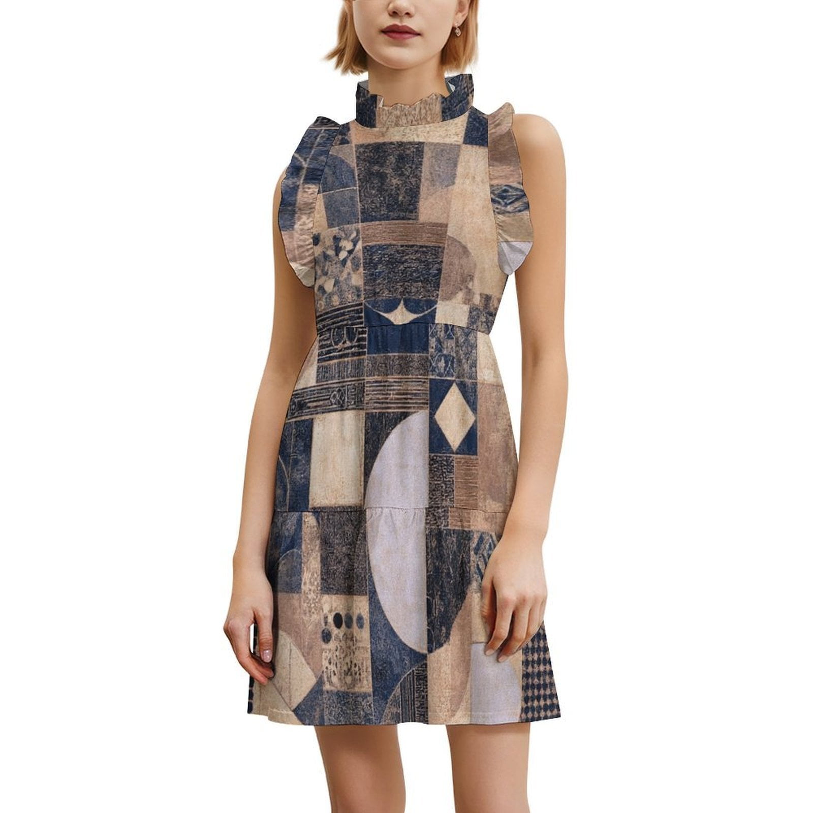 Abstract Geometric Textile Design Women's Fashion Casual Dress Summer ...