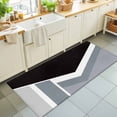 Abstract Geometric Texture Rectangle Rug 2'x6' Gray Black Triangle ...