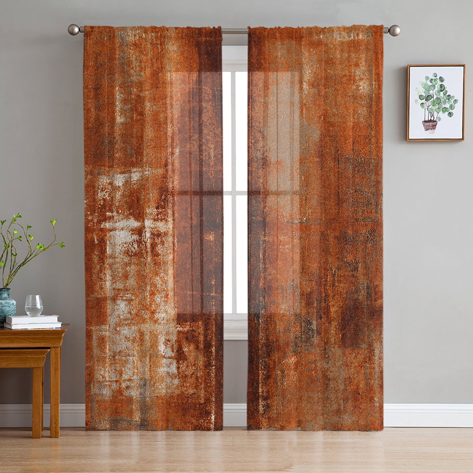 Abstract Geometric Texture TextureTulle Curtains ration Modern Chiffon ...
