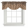 Abstract Geometric Tie Up Valance Curtains Brown Leopard Print Vintage ...