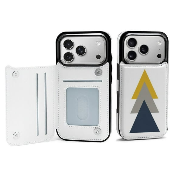 Abstract Geometric Triangle Art Leather Wallet Case for iPhone 14 Pro ...